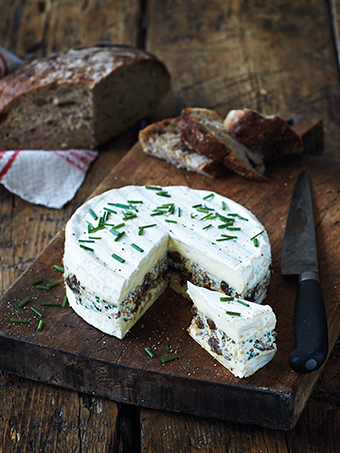 Layered Brie with Dried Mushrooms Prunes and Herbs | Sunsweet® Australia